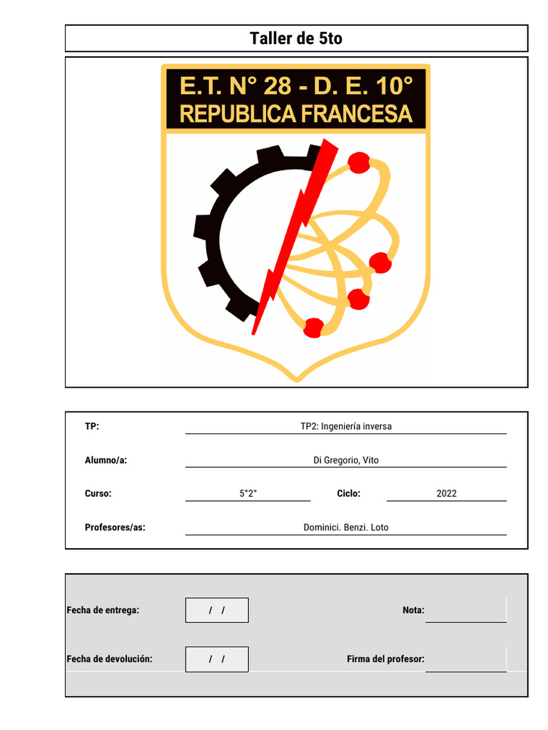 TPN2 Informe DiGregorio Vito 52 | PDF | Electricidad | Sector ...