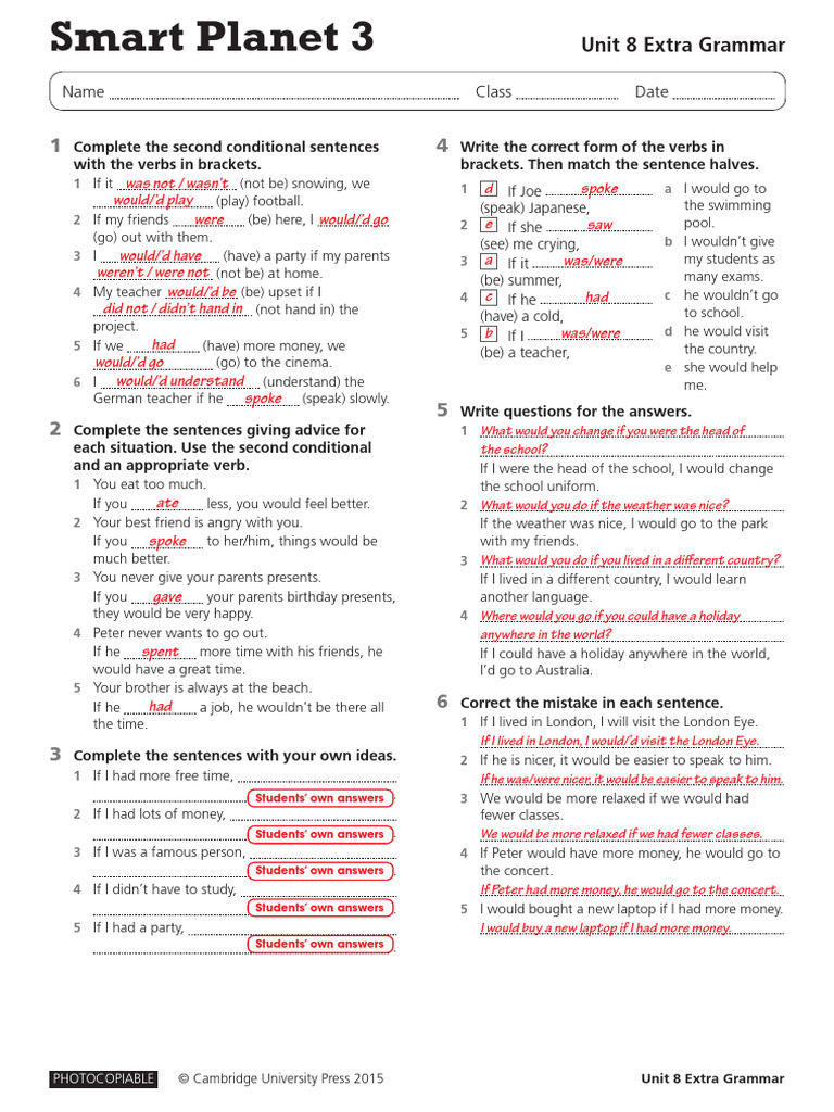 Unit 8 Extra Grammar With Answers | PDF | Linguistic Typology | Linguistic Morphology