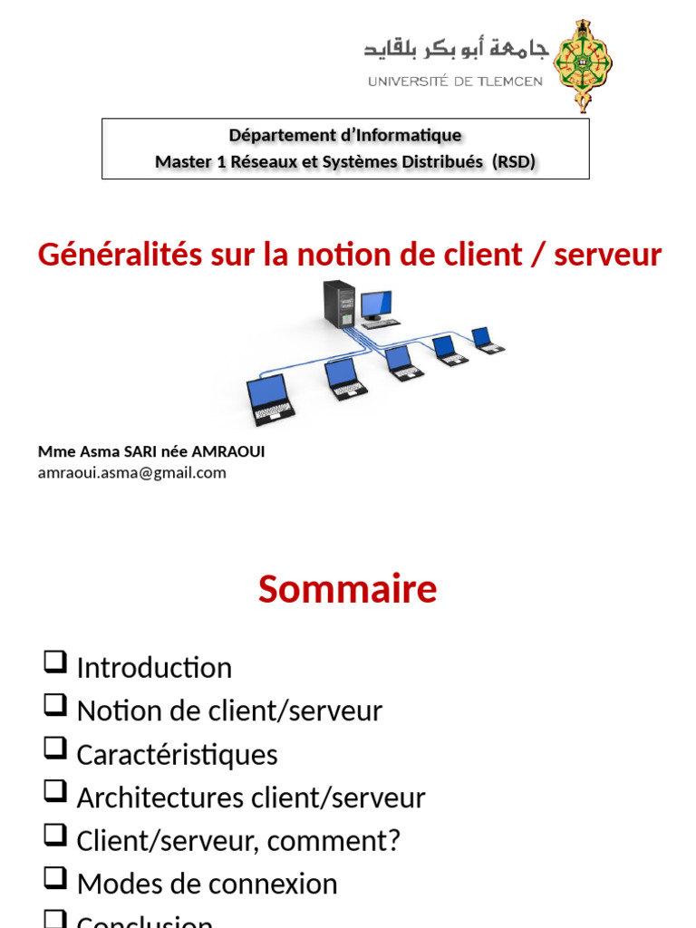 Chapitre 1 | PDF | Serveur (Informatique) | Client–serveur