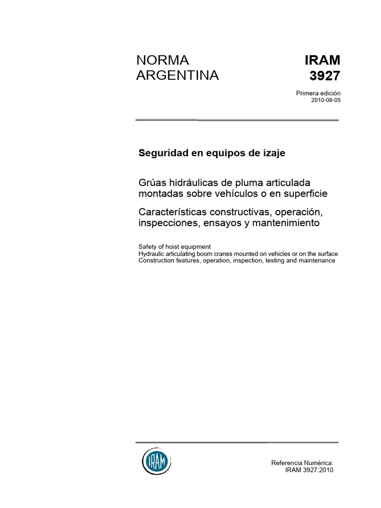 IRAM 3927 PREVISUALIZACION QUE TE DA IRAM | PDF