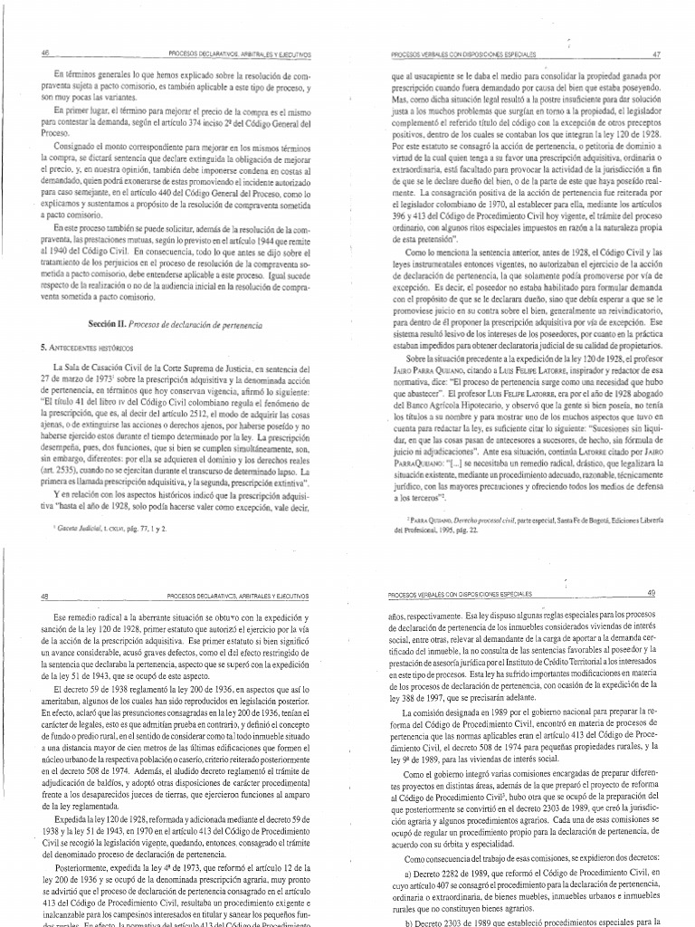 Declaración de Pertenencia | PDF | Posesión adversa | Propiedad