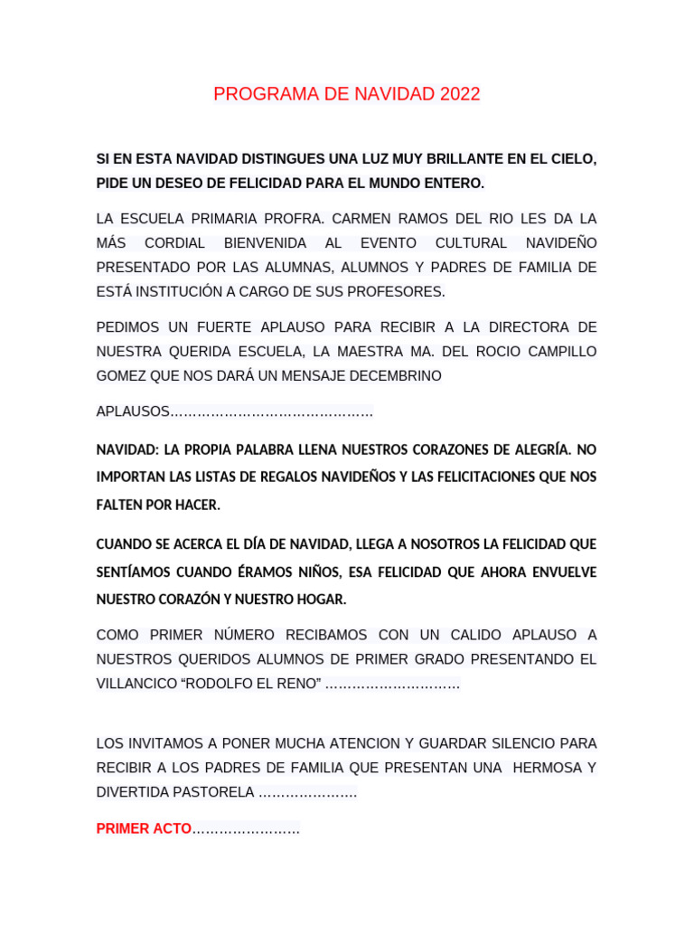 PROGRAMA DE NAVIDAD 2022 | PDF | Navidad