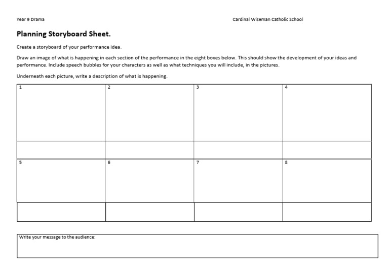 Year 9 Drama Storyboard Template | PDF