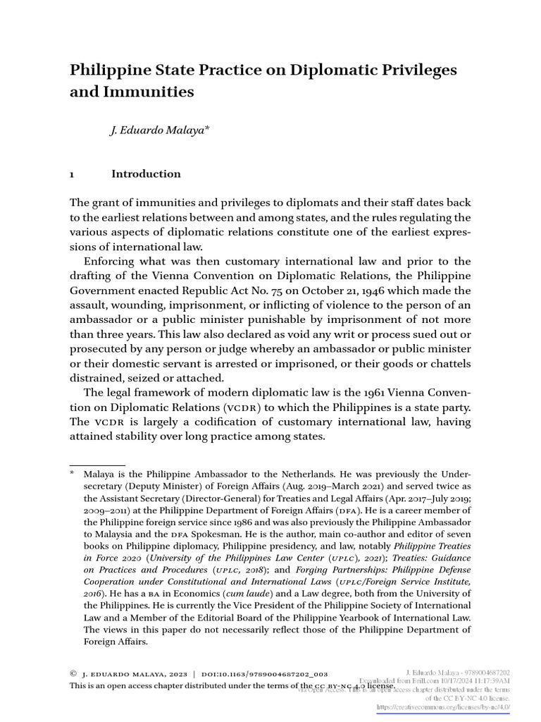 BP000012 | PDF | Diplomatic Mission | Sovereign Immunity