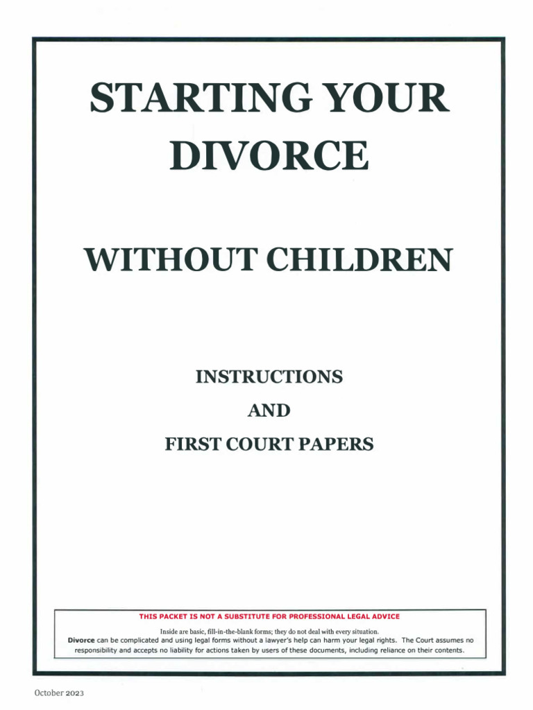 Starting Your Divorce Without Children | PDF | Service Of Process | Divorce