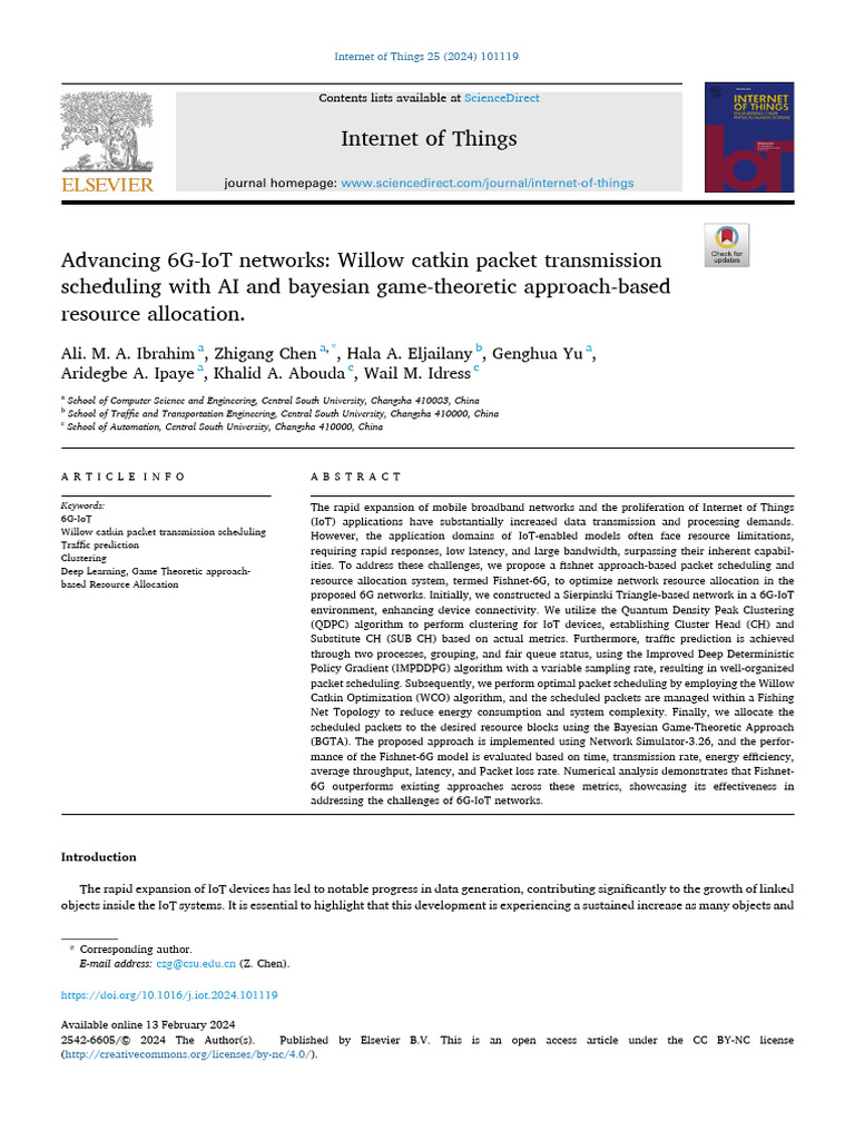 Advancing 6G IoT Networks Willow Catkin Packet Transmission SC - 2024 ...