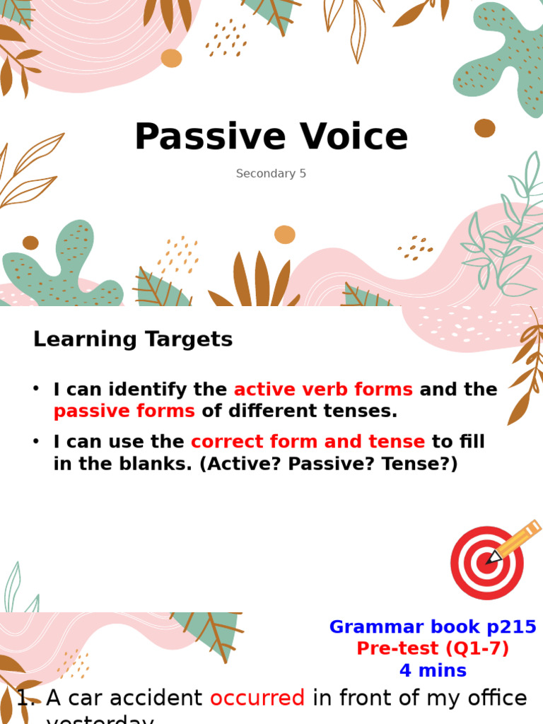 Understanding Passive Voice in Grammar | PDF | Verb | Grammatical Tense