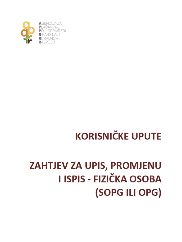 3 - KP-Zahtjeva Za Upis - Ispis I Prijavu Promjena UP - Obrt | PDF