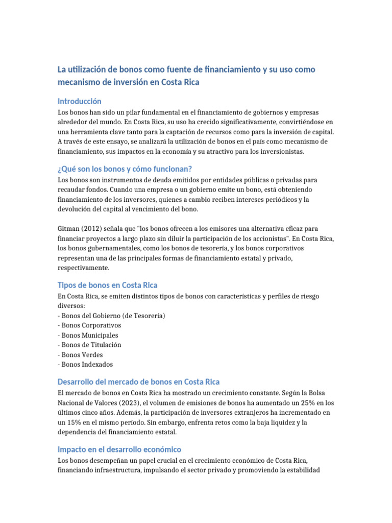 Bonos Financiamiento | PDF | Inversiones | Bonos (Finanzas)