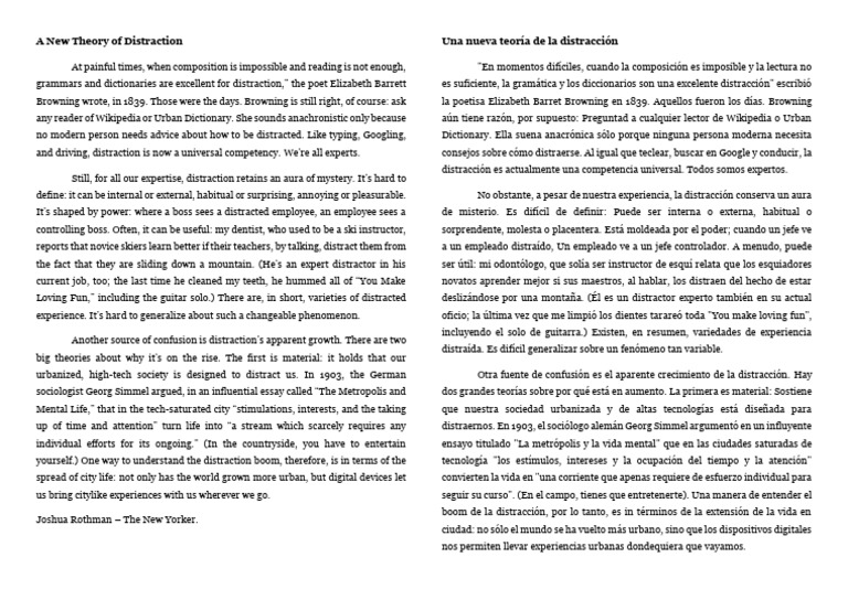 A New Theory of Distraction | PDF