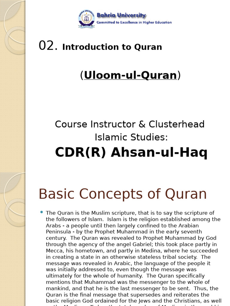 Introduction to Quranic Studies | PDF | Quran | Islam