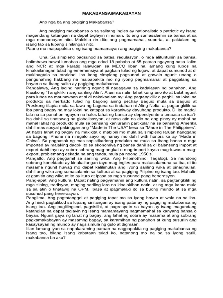 MAKABANSA | PDF