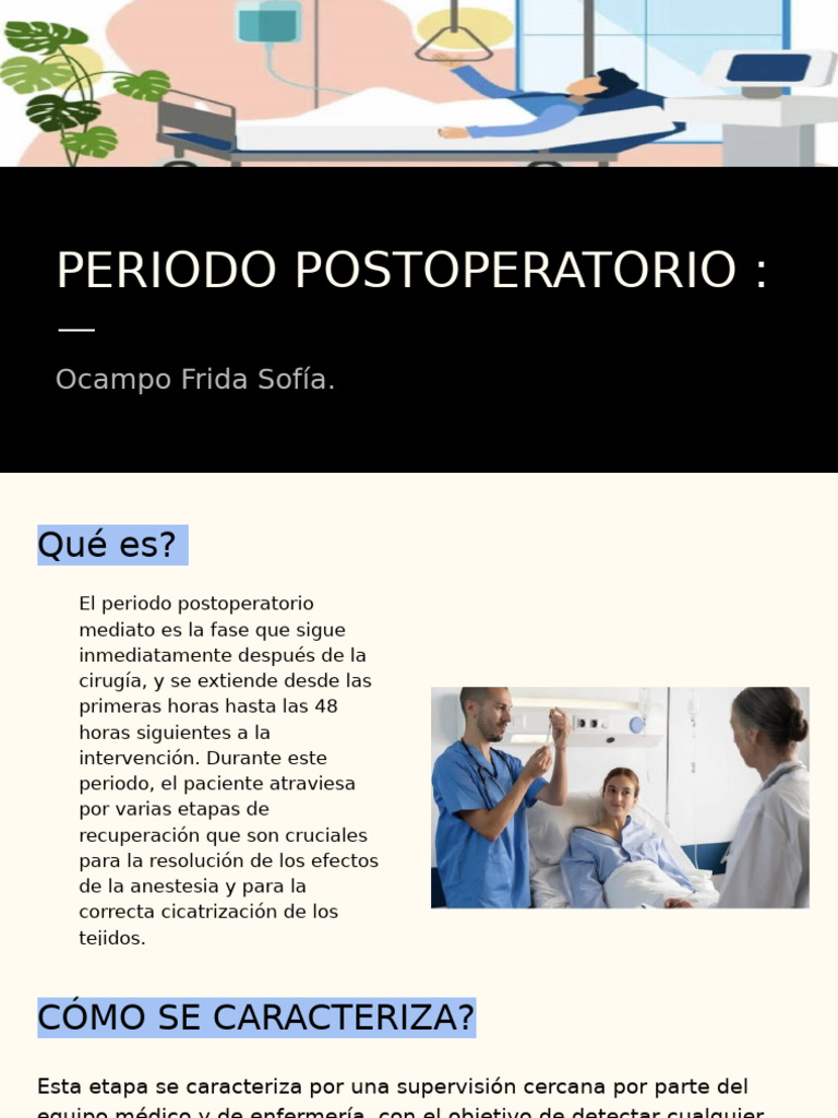 Guía del Periodo Postoperatorio Mediato | PDF | Anestesia ...