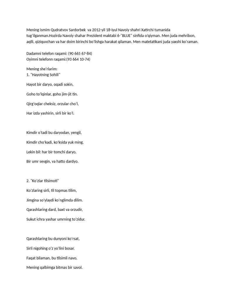 Qudratov Sardor | PDF