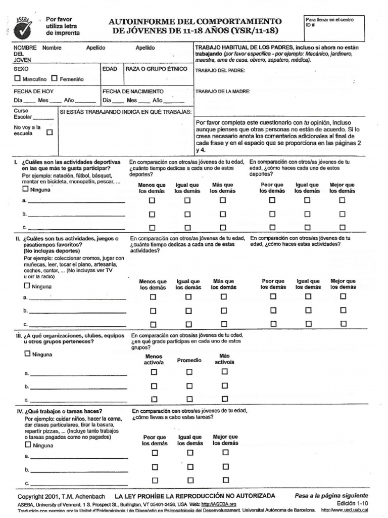 Ysr 11-18 Autoinforme | PDF