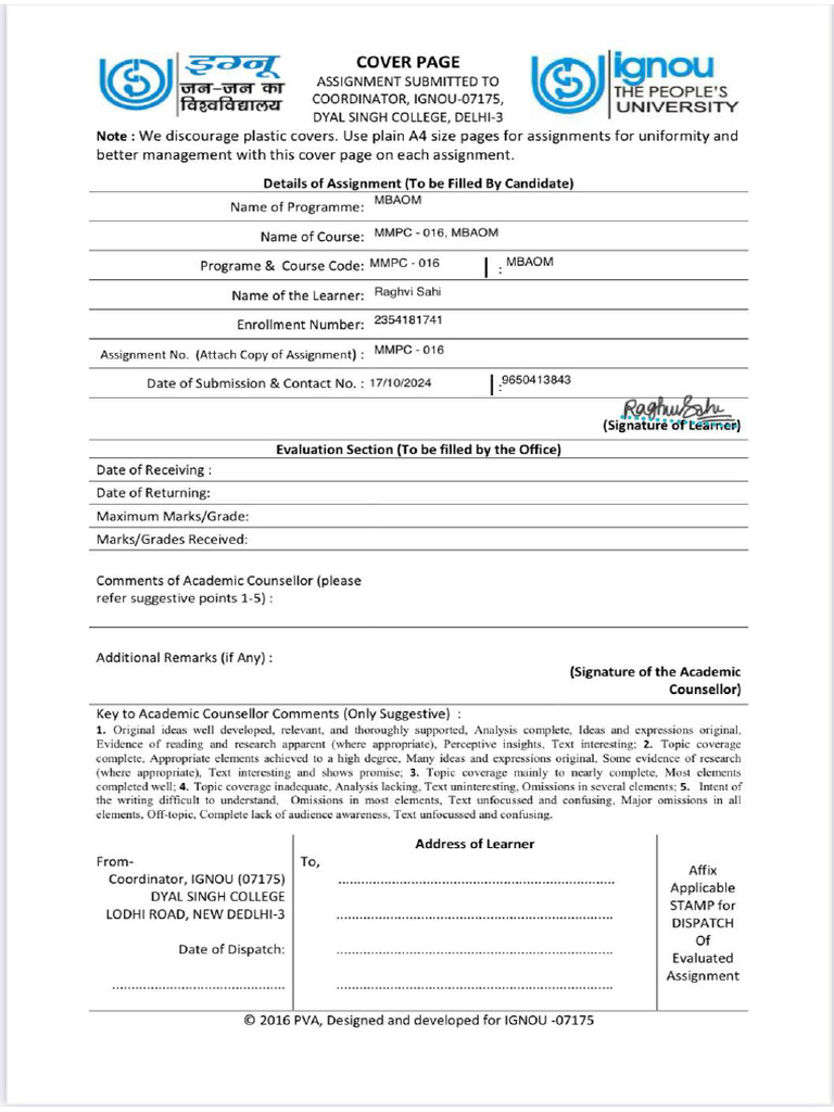 2354181741 - MMPC 016 | PDF