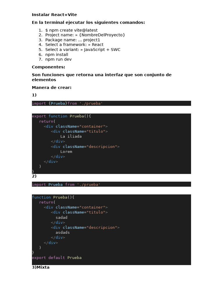 React Crear Proyecto | PDF
