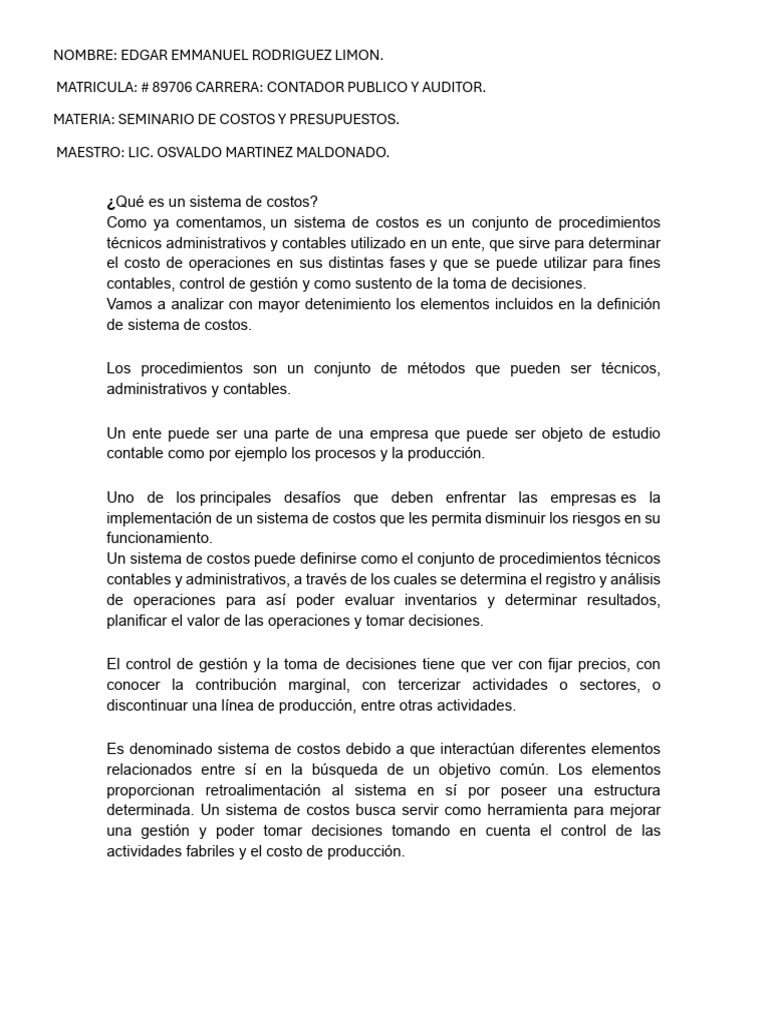 Edgar E. RDZ Limon. Control de Lectura # 2 | PDF