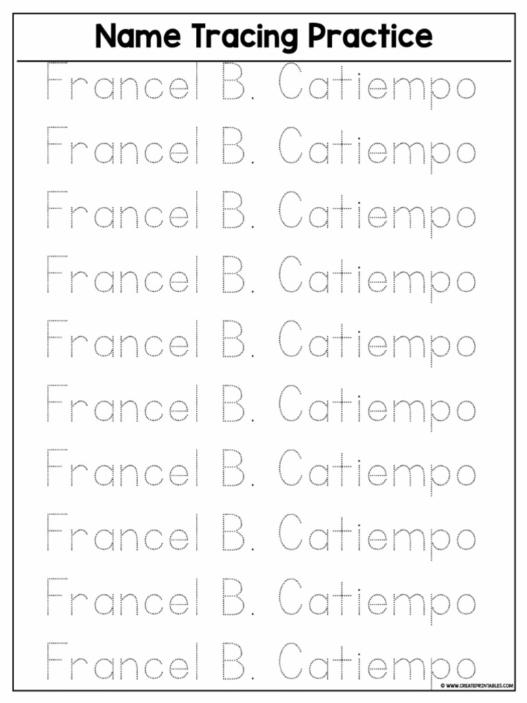 Name - Tracing - Practice 83FD FAFF A0AE | PDF