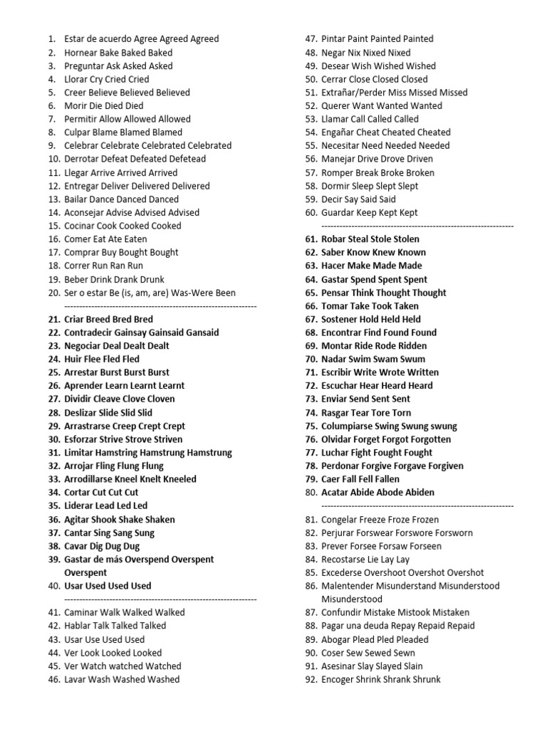 Verbs Exam | PDF