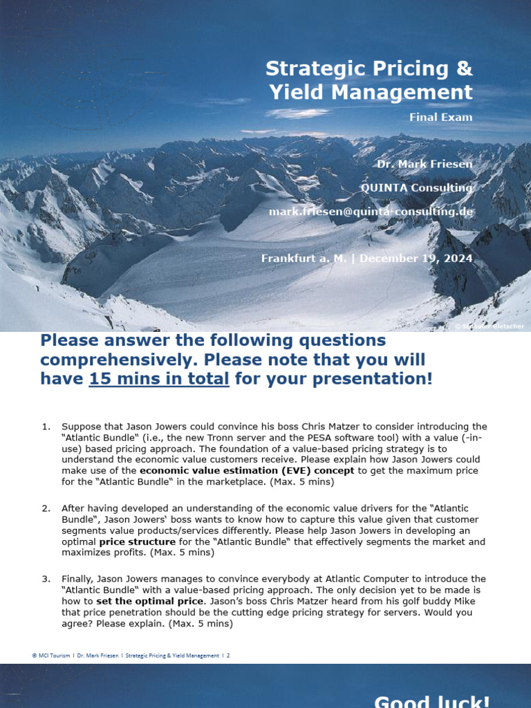 02 - Final Exam - Case - Assignment | PDF | Pricing | Investing