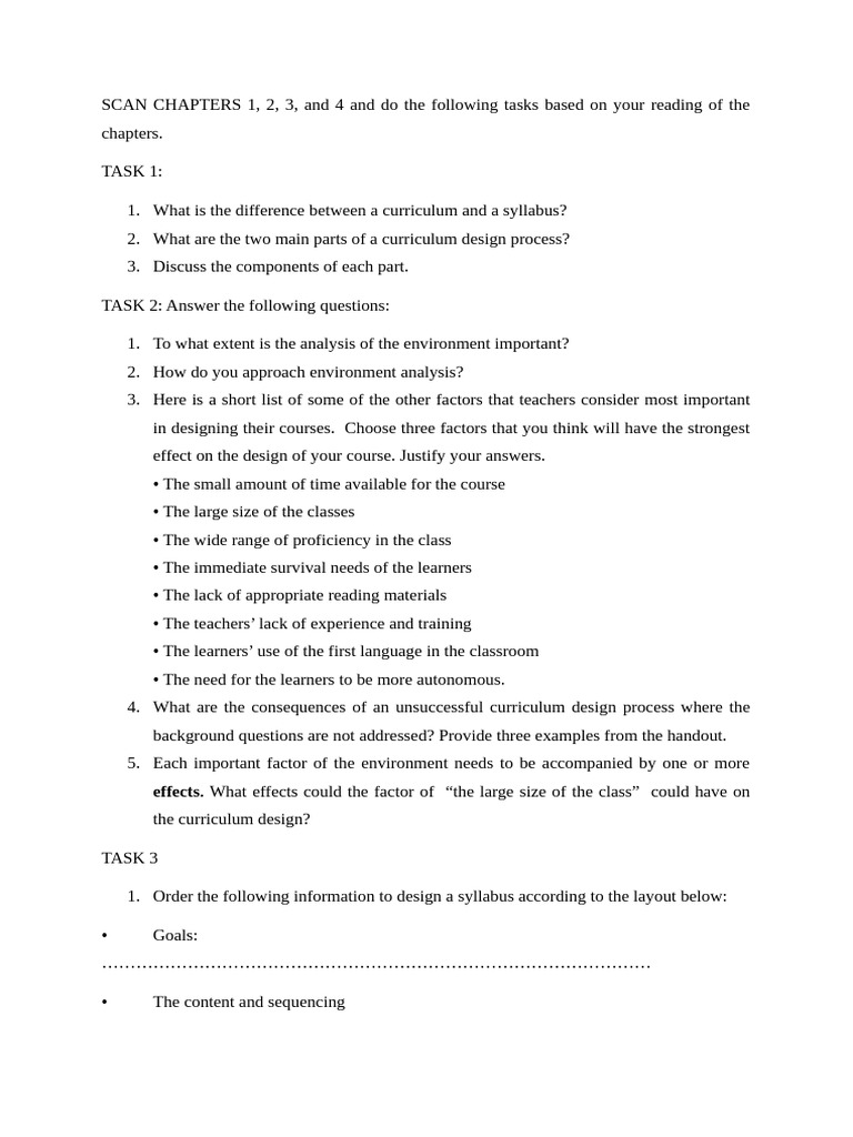 Curriculum vs. Syllabus: Design Insights | PDF | Curriculum | Reading ...