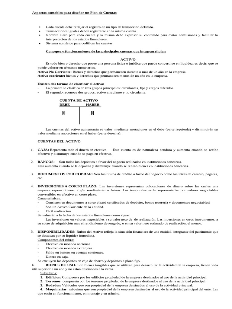 Aspectos Contables para diseñar un plan de cuentas | PDF | Bancos ... Aspectos Contables para diseñar un plan de cuentas | PDF | Bancos ...