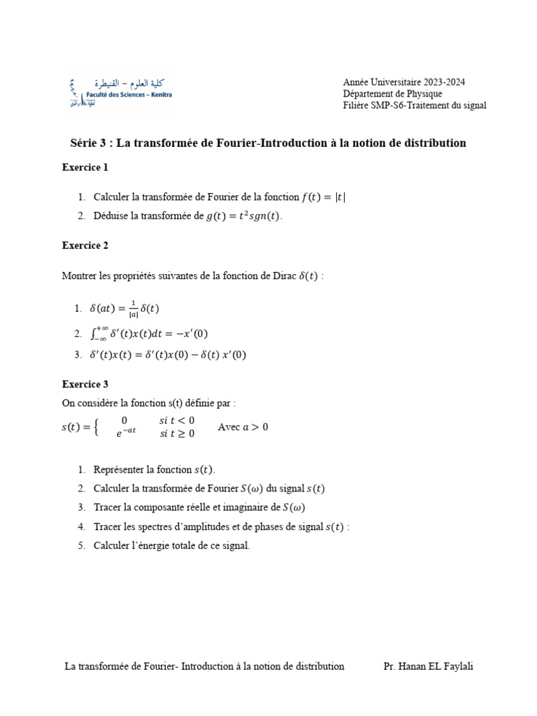 Transformée de Fourier et distributions | PDF | Distribution ...