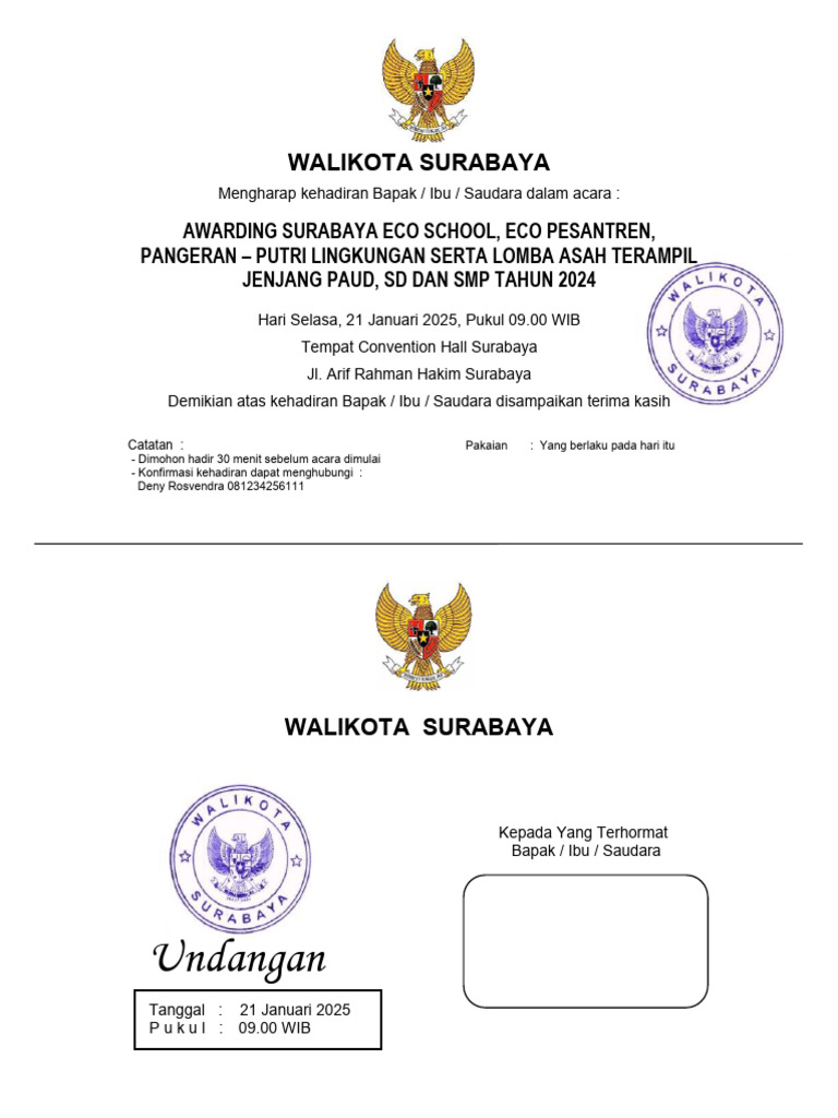 Awarding Surabaya Eco School 2024 | PDF
