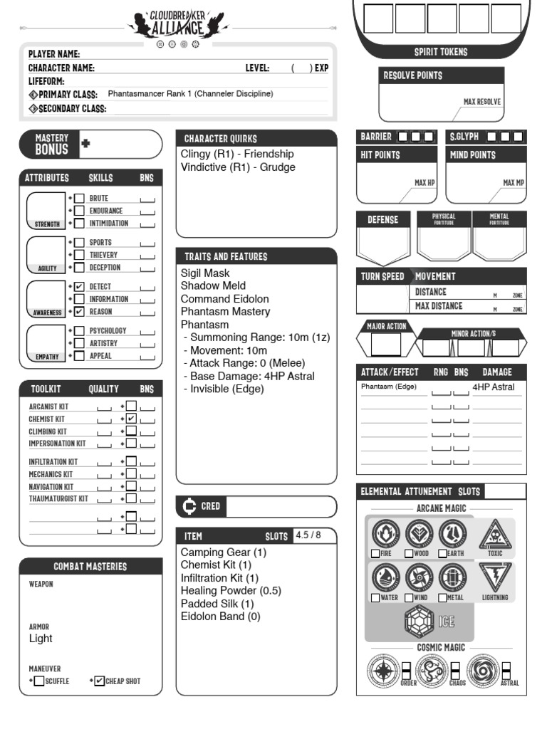 CBA (Channeler) Phantasmancer | PDF | Role Playing Games