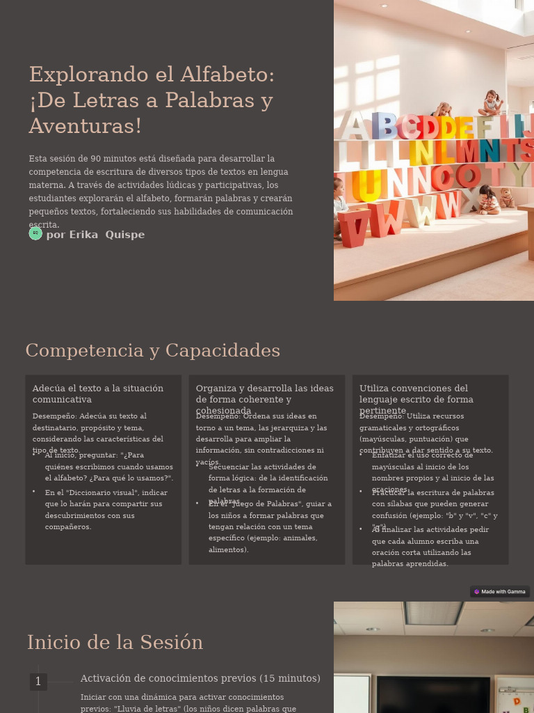 Explorando El Alfabeto de Letras A Palabras y Aventuras | PDF ...