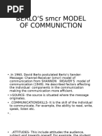 Berlo's Communication Model Overview | PDF | Communication | Cognition
