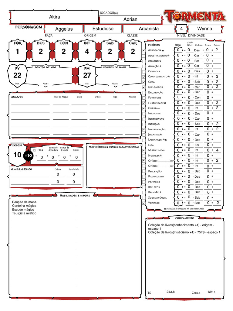 T20 - Ficha Akira | PDF