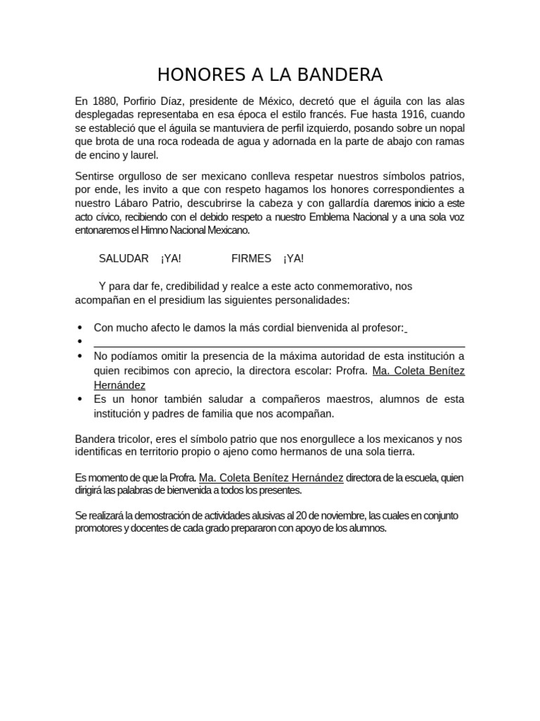 Honores A La Bandera - 105416 | PDF | México