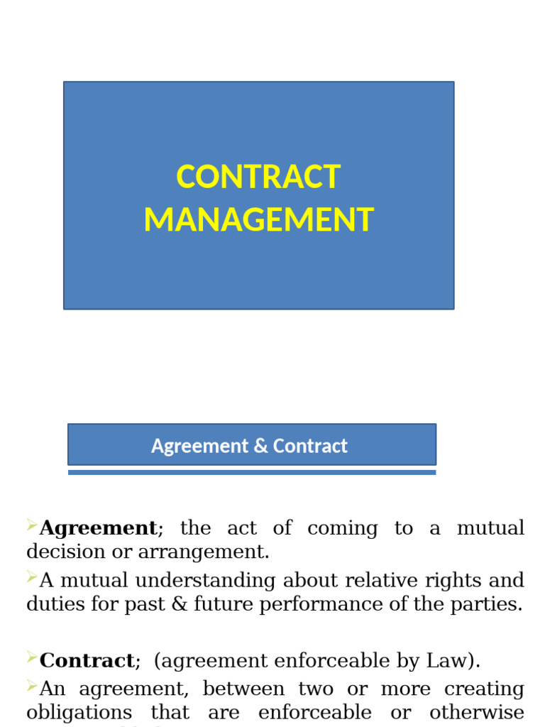 4. Contract Management | PDF | Consent | Private Law