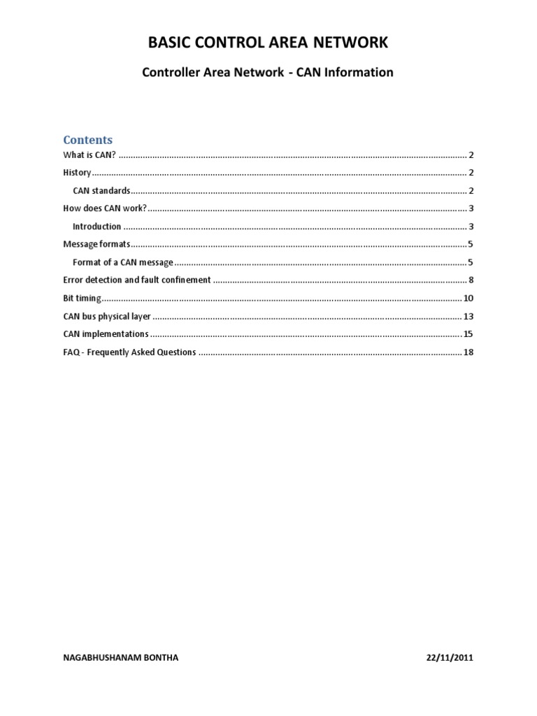 Controller Area Network | PDF | Network Protocols | Physical Layer Protocols