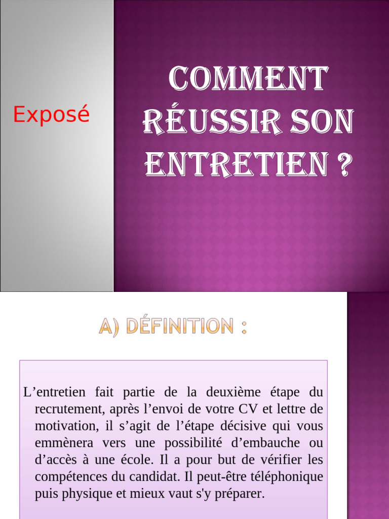 Guide de préparation à l'entretien d'embauche | PDF
