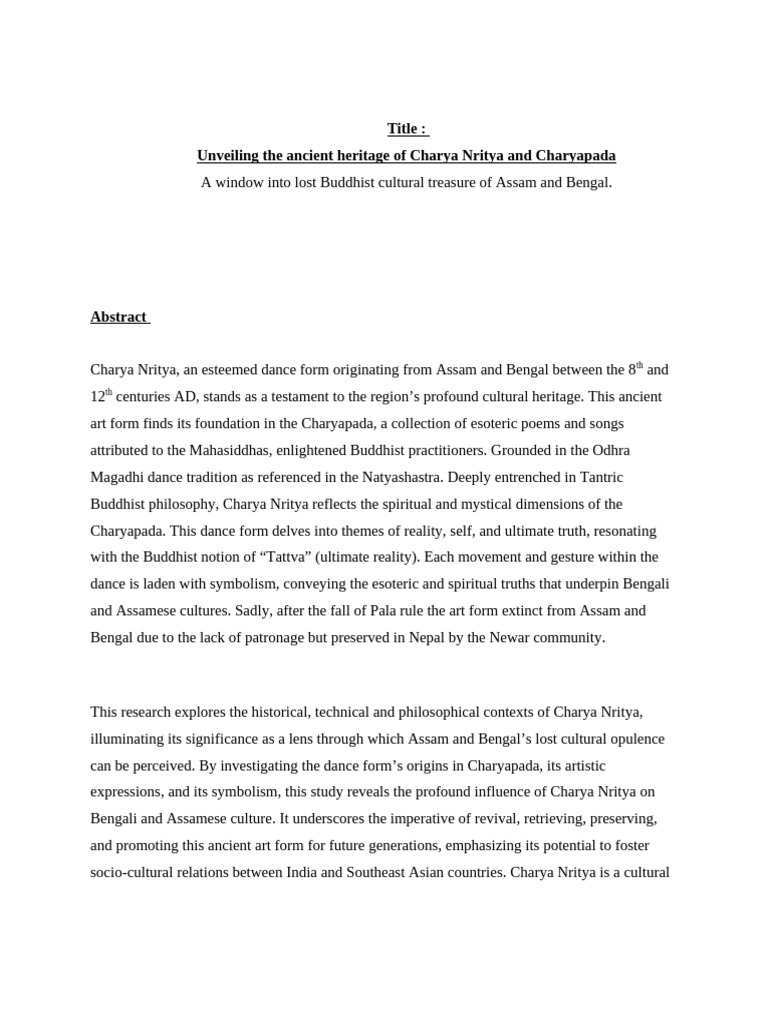 Abstract of Gaud Kamrupi Charya Nritya | PDF | Vajrayana | Indian Religions