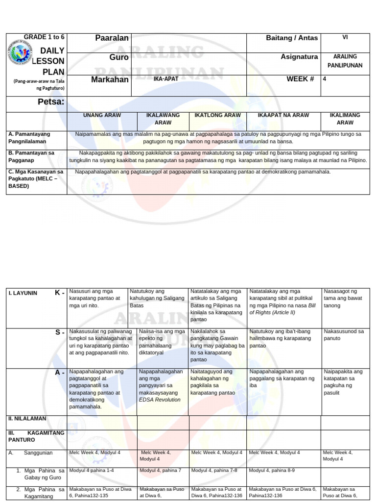 AP6-DLP-Q4-WEEK4 | PDF