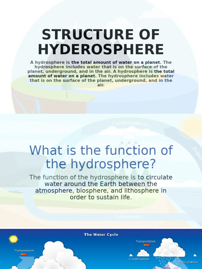 Structure and Function of the Hydrosphere | PDF