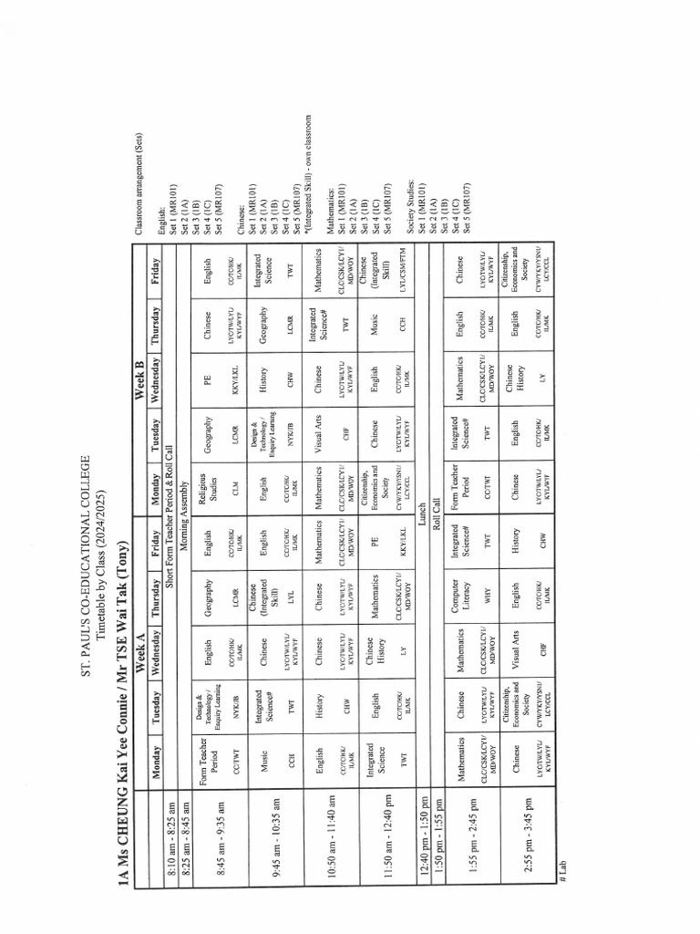 Timetable F1A | PDF