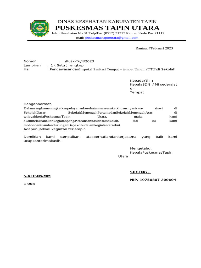 Surat Pemberitahuan | PDF