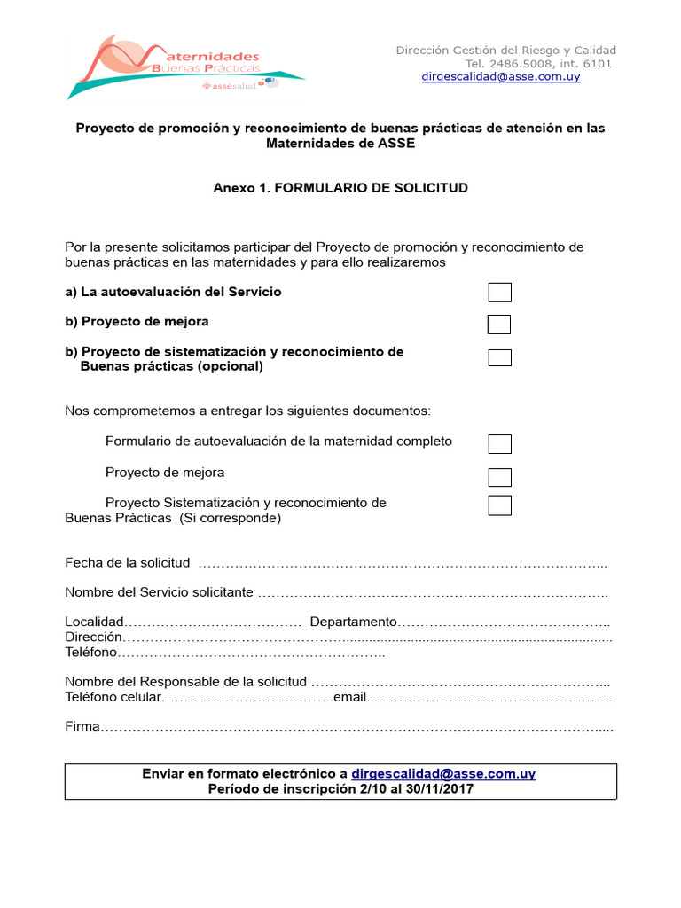 Anexo 1. FORMULARIO de SOLICITUD | PDF