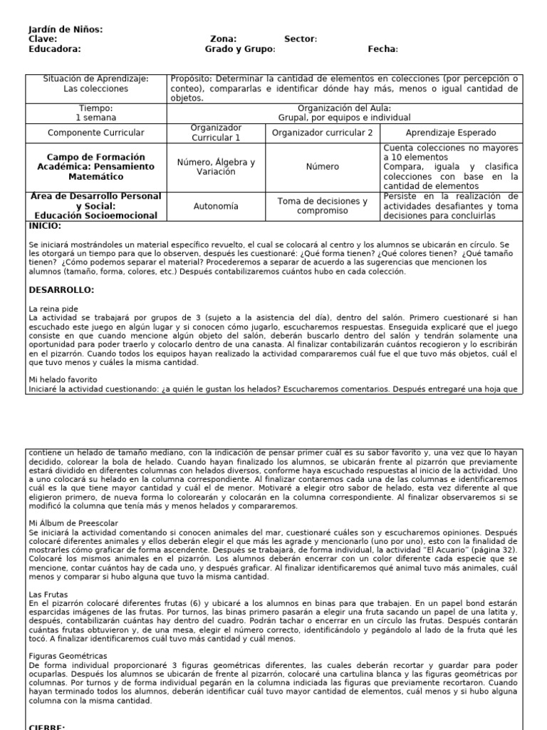 Planeación Las Colecciones | PDF