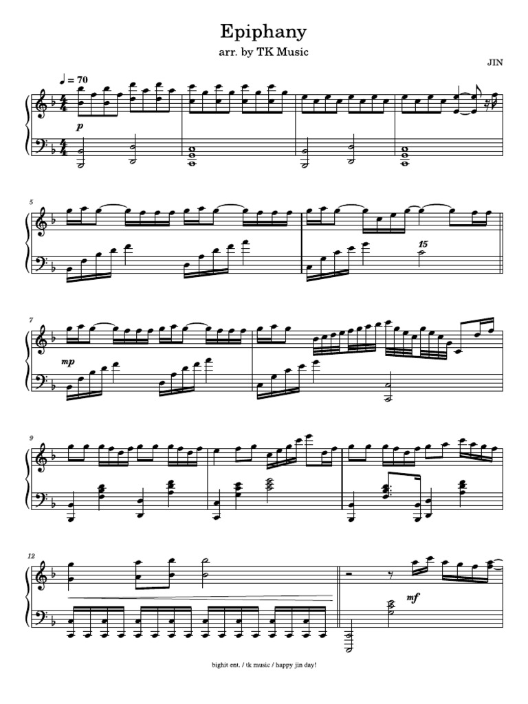 Epiphany - BTS JIN | PDF