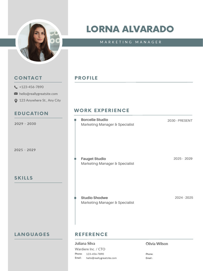 Gray and Green Simple Professional CV Resume PDF | PDF
