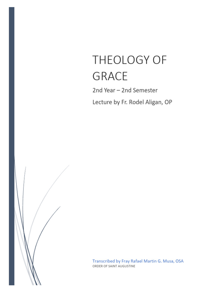 Theology of Grace Overview | PDF | Justification (Theology) | Grace In ...