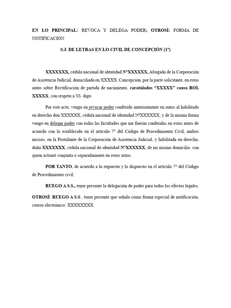 Revoca y Delega Poder Civil FORMATO | PDF