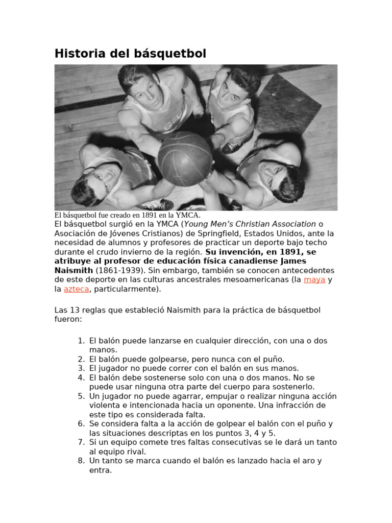 Historia del básquetbol | PDF | Deportes