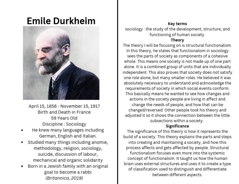 Durkheim's Structural Functionalism Explained | PDF | Sociology | Émile ...